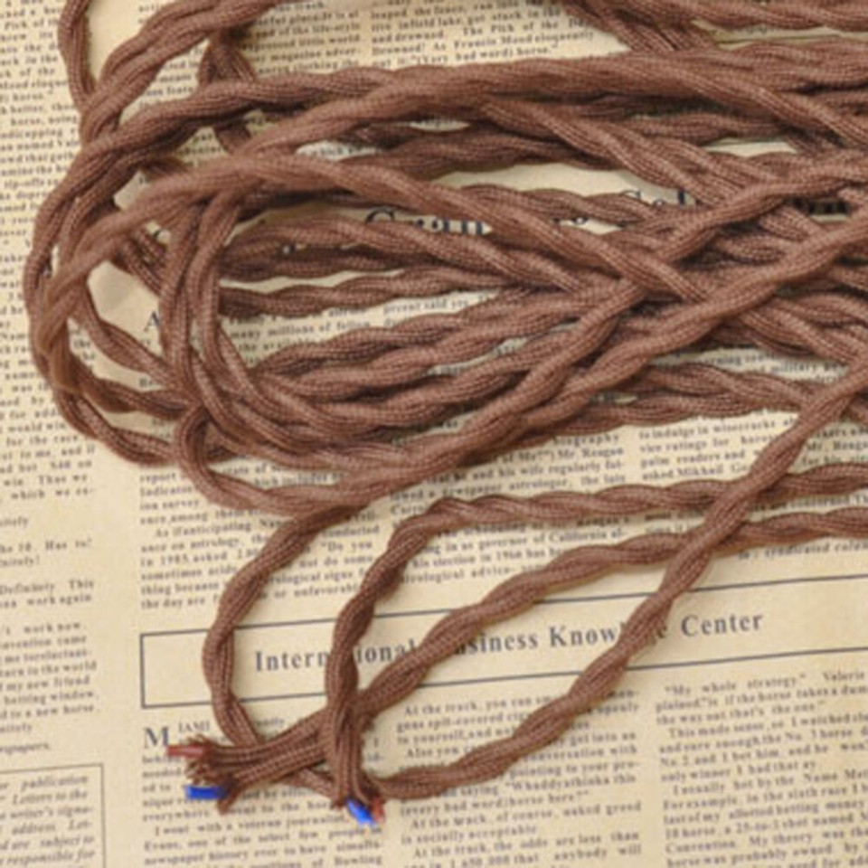 5 M Twisted Electrical Wire Cloth Covered Lamp Cord Vintage | eBay