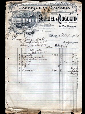 PARIS (III°) GAINES & ETUIS d'HORLOGERIE BIJOUTERIE "SIEGEL & AUGUSTIN ...