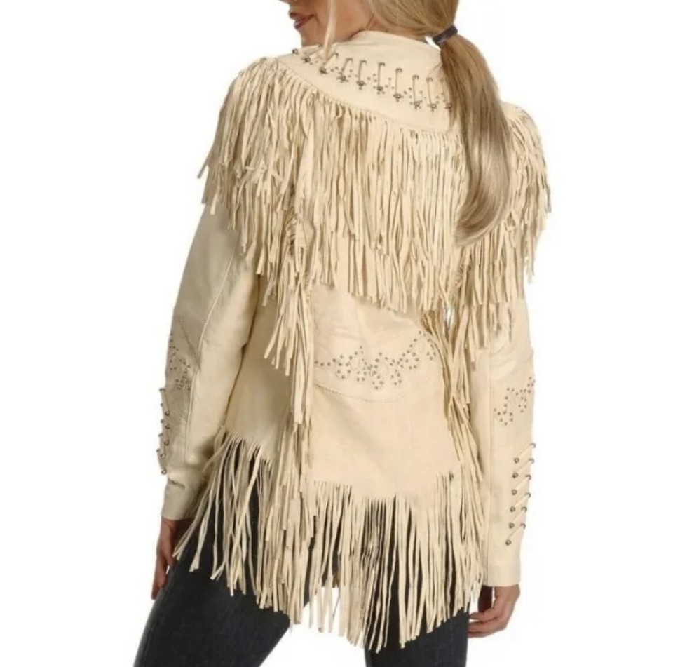 Women Western Native American Women’s Leather Jacket With Fringes | eBay