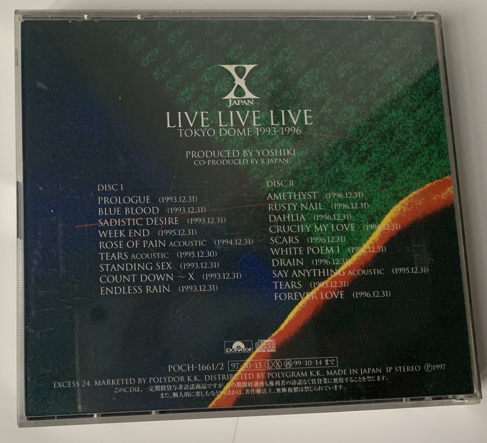 X Japan Live Live Live Tokyo Dome 1993-1996 POCH-1661/2 Set of 2 CDs ...