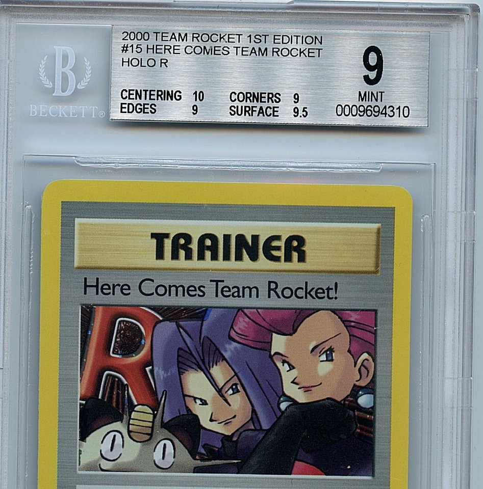 Here Comes Team Rocket Trainer #15 1st Edition BGS 9.0 Mint Holo ...