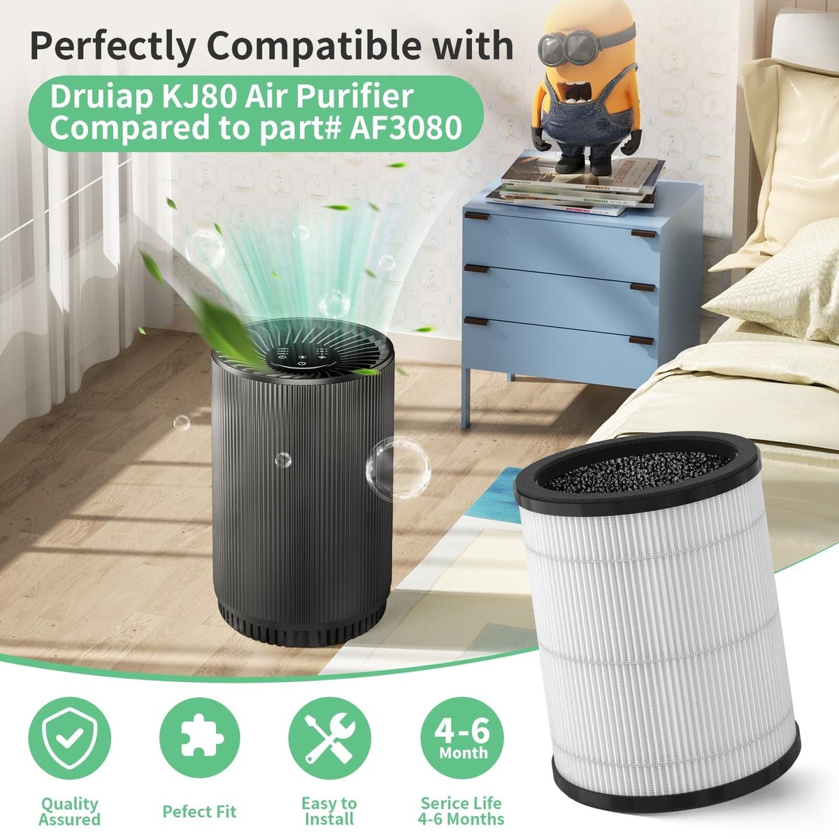 Druiap Air Purifiers KJ80 Replacement Filter Compatible With Druiap ...