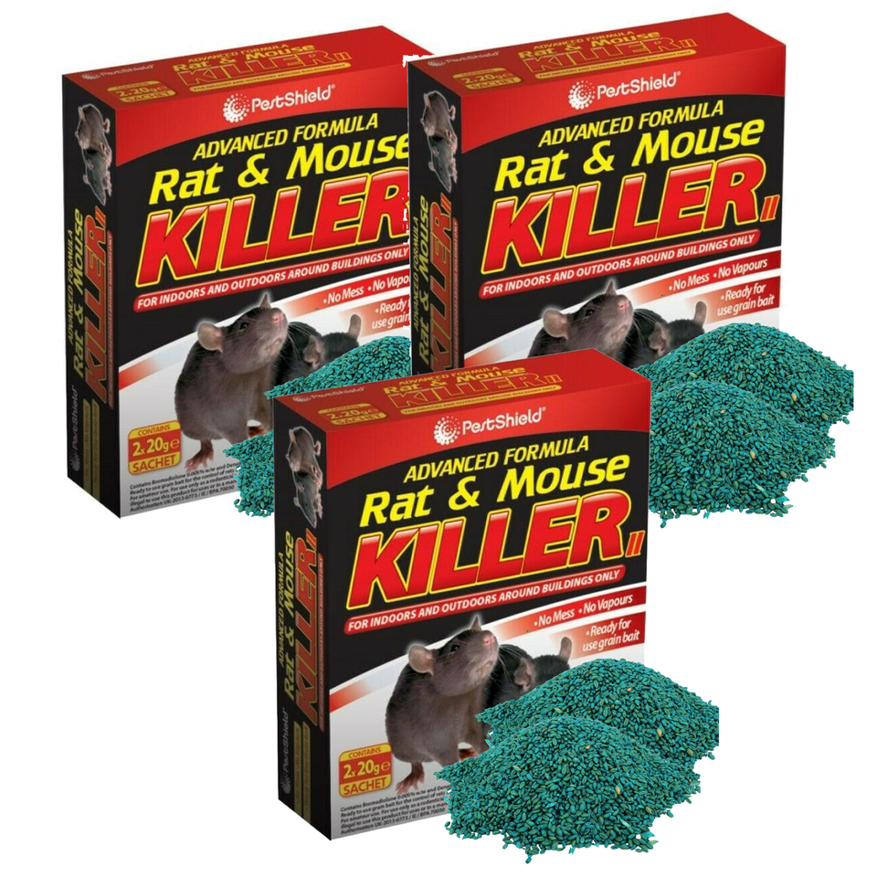 RAT MOUSE POISON BAIT MAX STRENGTH RODENT KILLER GRAINS KILLS IN A ...
