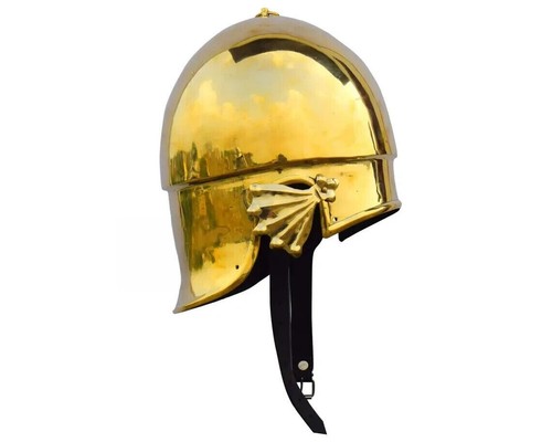 Roman Samnite Helmet 18 Gauge Brass golden Helmet Cosplay Reenactment ...