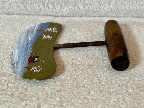 Hand Painted Vintage Chopper Wood Handle Rustic Kitchen Utensil Decor ...