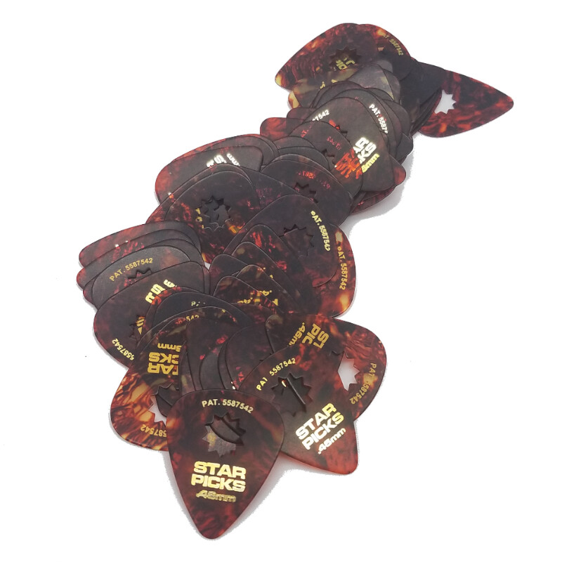 Everly Star Picks 351 Shape Shell Celluloid Guitar Picks .46mm 72 Pack ...