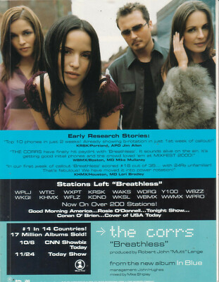 The Corrs 2000 Ad- Breathless Advertisement WPLJ WKQI WTIC WXPT WAKS ...