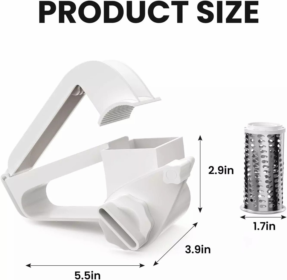 Olive Garden Rotary Parmesan Cheese Grater Stainless Steel Drum Kitchen ...