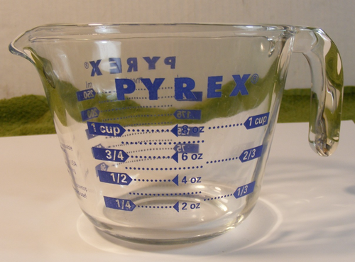 VINTAGE PYREX 1 CUP SMALL MEASURING CUP BLUE PRINT MADE IN USA | eBay