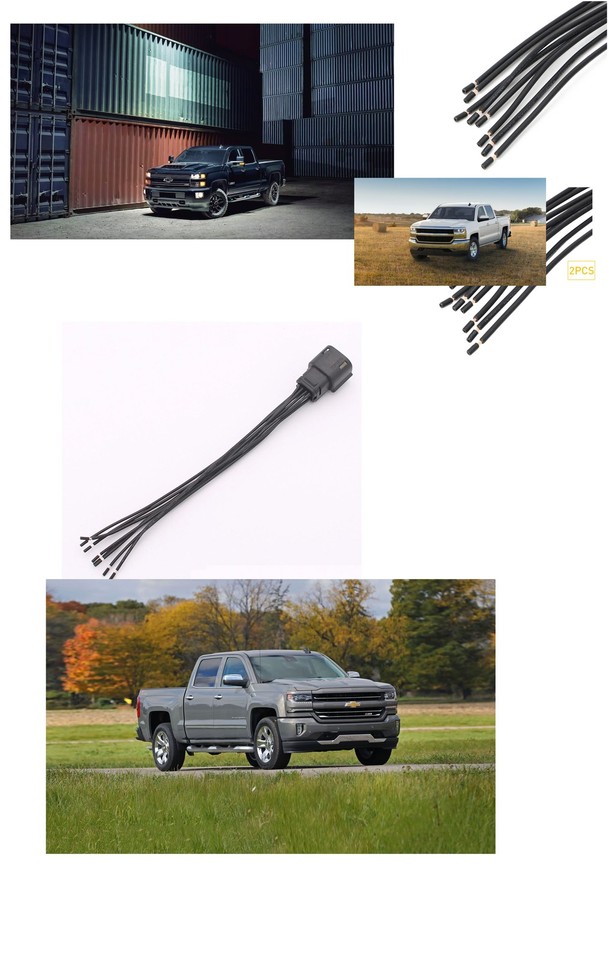 2pc Headlight Xenon HID LED Pigtail plug Connector For Chevy Silverado ...