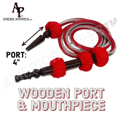 72 Inches Long Egyptian Style Hookah Hose With A Large Wooden Handle ...