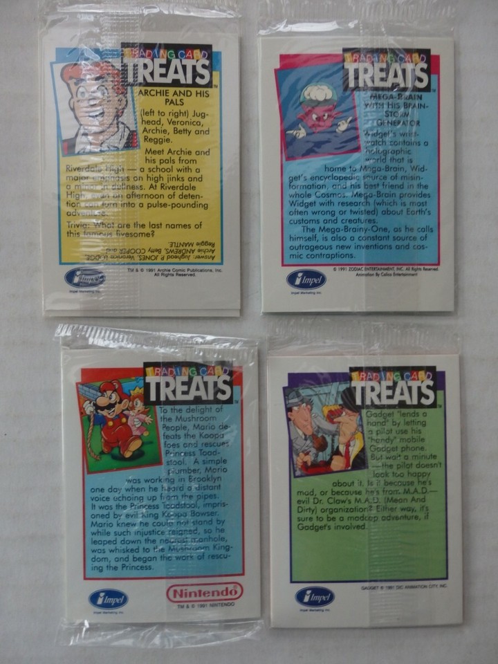 4 Packs National Safe Kids Campaign Cards- Mario Bros, Archie, Insp ...