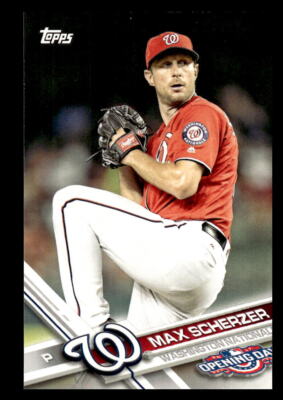 2017 Topps Opening Day Max Scherzer #9 Washington Nationals Baseball ...