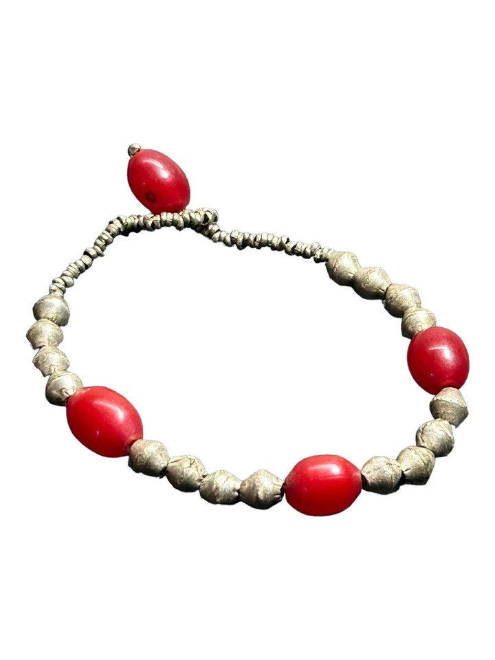 Fashion Jewelry Beaded Red & Gold Necklace and Matching Bracelet Set | eBay