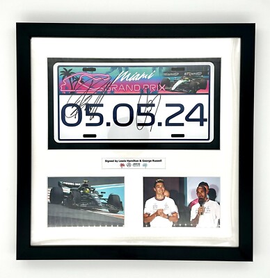 F1 Miami 2024 Licence Plate Signed Lewis Hamilton & George Russell 🇺🇸🌴😎 ...