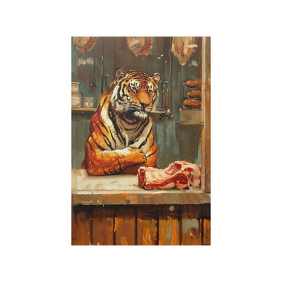 Sir Tiger The Butcher Poster, Funny Wall Decor Gift For Animal Lovers ...