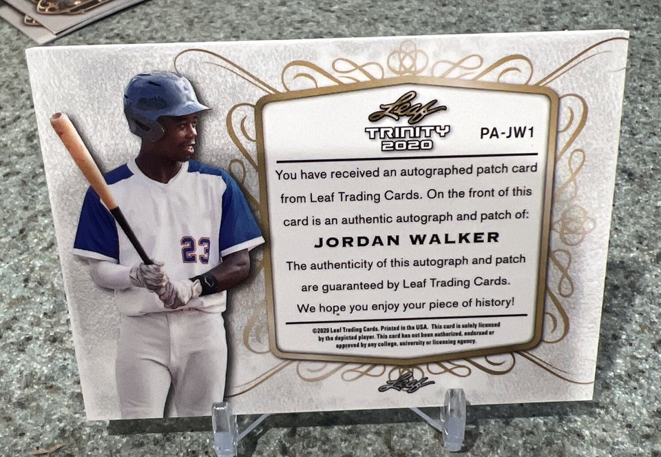 2020 Leaf Trinity Jordan Walker 3-color Game Patch Auto Autograph RC ...