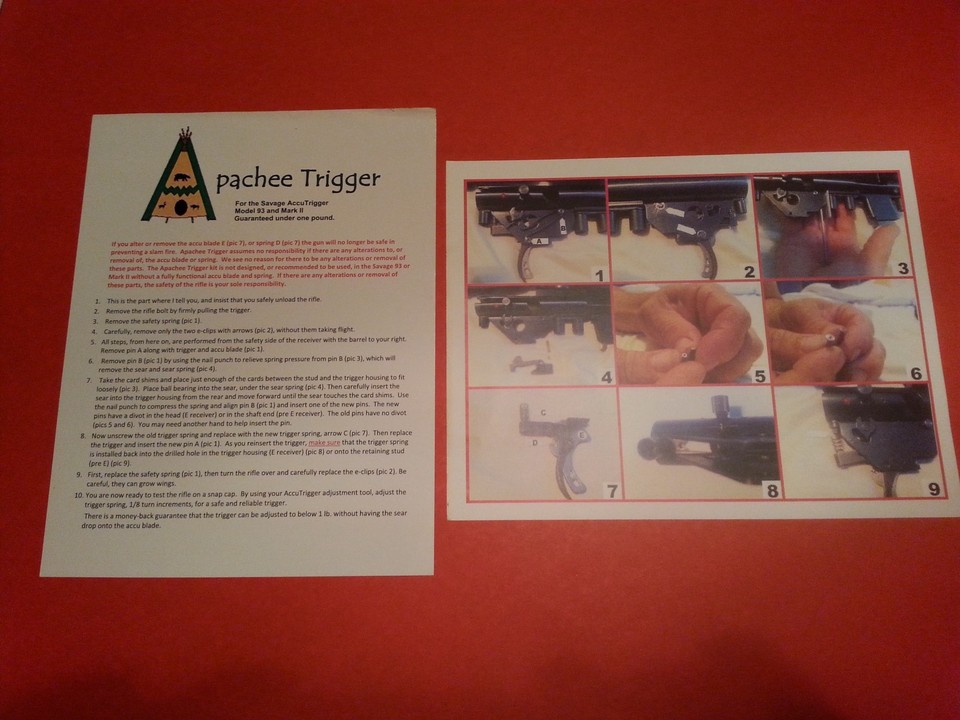 Apachee Trigger kit for Savage Mark II and model 93 with E receiver | eBay