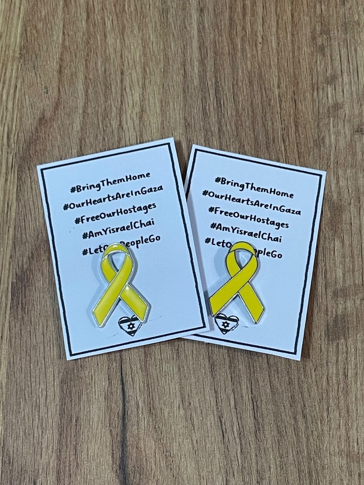 Yellow Ribbon Pin Badge - Bring them Home Now - Israeli Hostages | eBay