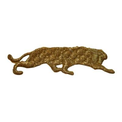 ID 3597 Gold Panther Silhouette Patch Wild Cat Embroidered Iron On ...