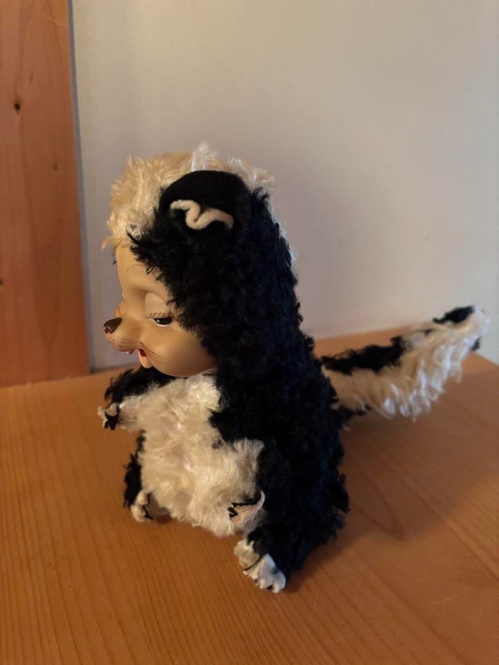 Rushton Rubber Face Doll Skunk BLACK WHITE Vintage Antique RARE from ...