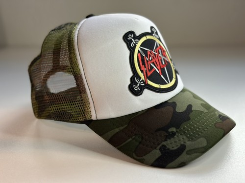 SLAYER Camouflage Trucker Hat Cap Adult Rock Band Logo Concert Tour ...
