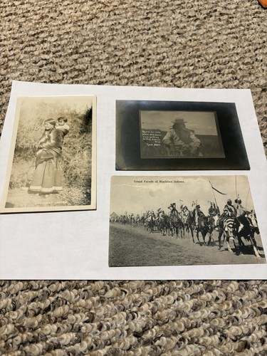 Native American Indian RPPC 4 Cards Cheyenne Blackfoot Red Hail Mexican ...