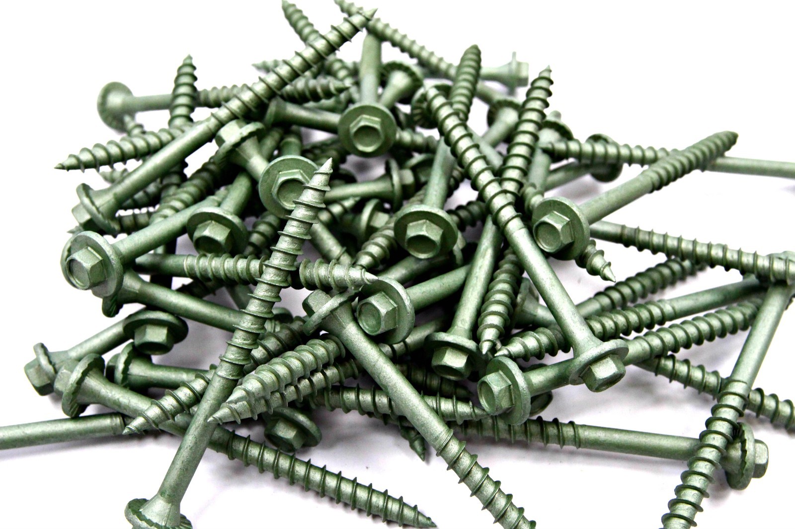 TQ TIMBERDRIVE Screws Green Coated M8 Hex Head Railway Sleeper Decking ...