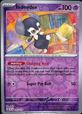 Indeedee - Reverse Holo - Pokemon TCG Surging Sparks #093/191 | eBay