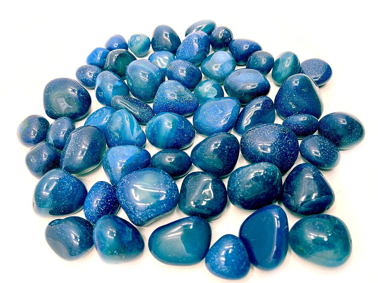 Schmick Pebbles Blue Onyx Stones, Decorative Pebbles for Plants Pots ...