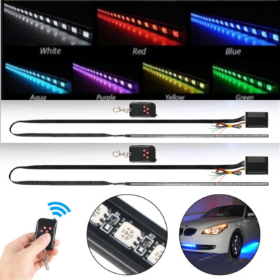 2Packs 48 RGB LED Strip Scanner Flash Lamp Bulb Light Bar Knight Rider ...