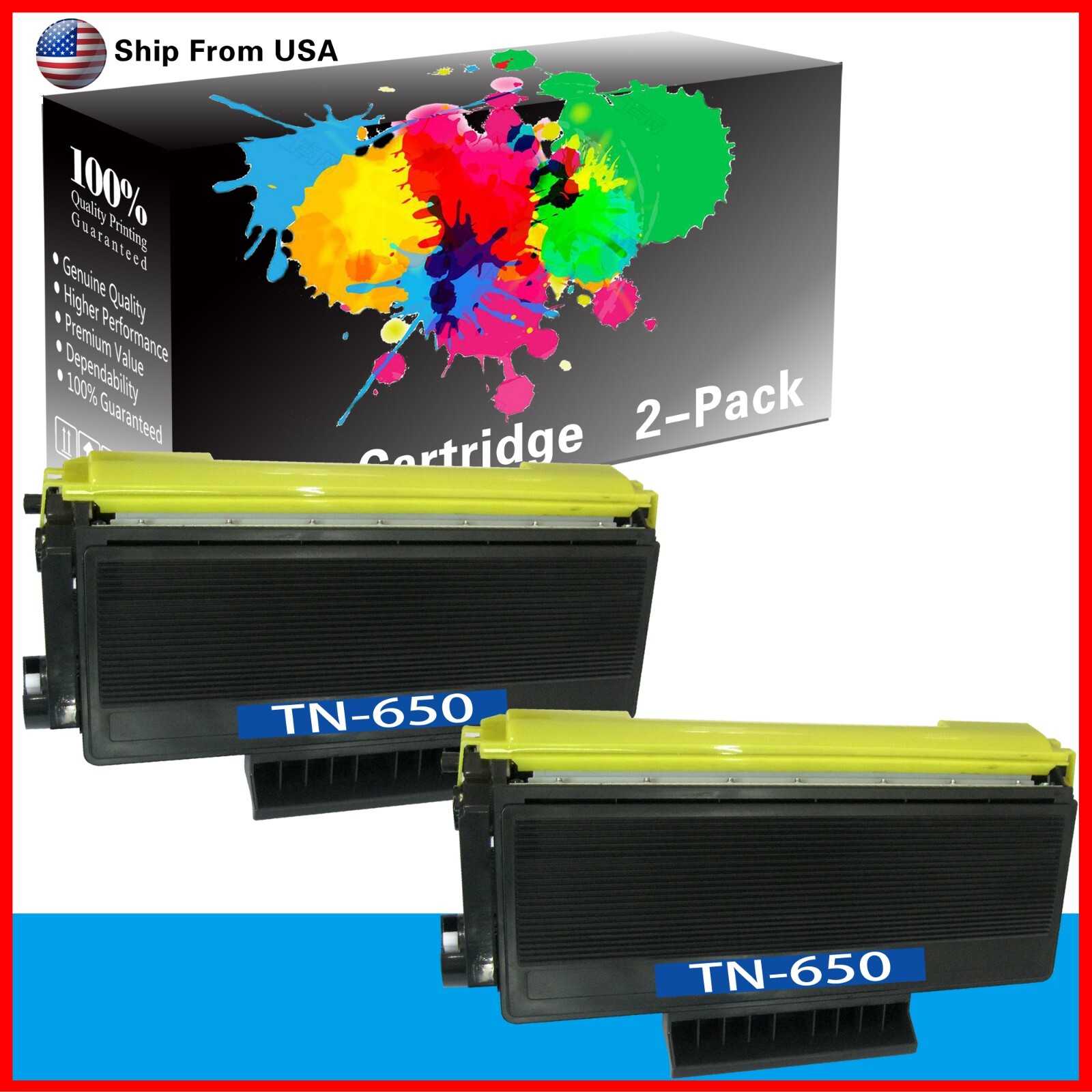 2-PacK TN 650 TN650 Toner Cartridge Used For HL5240 MFC-8480DN Printer ...
