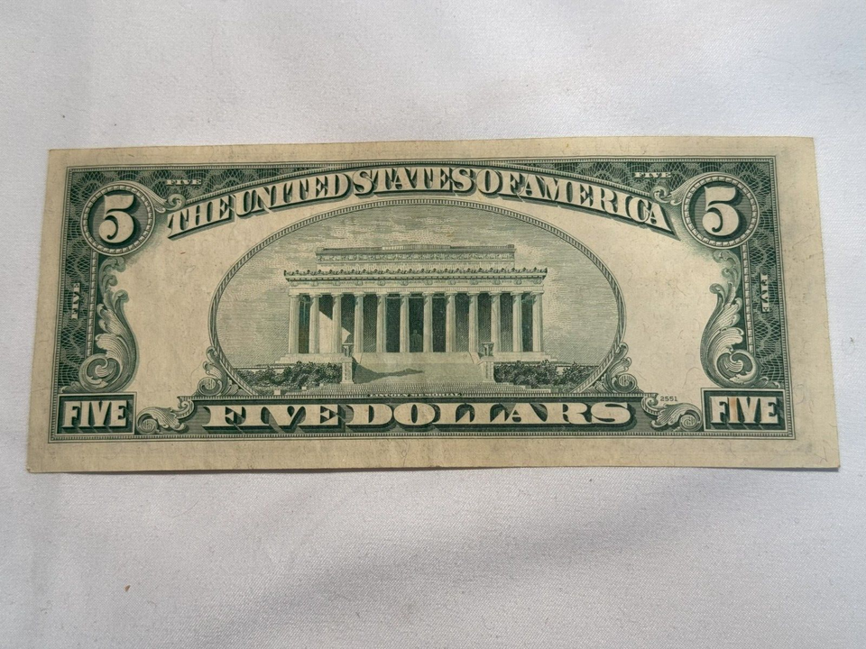 1953C 5 Dollar Red Seal Note C63664854A - Crisp Clean $5 United States ...