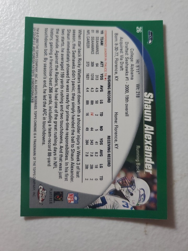 2002 Topps Shaun Alexander #183 Seattle Seahawks | eBay