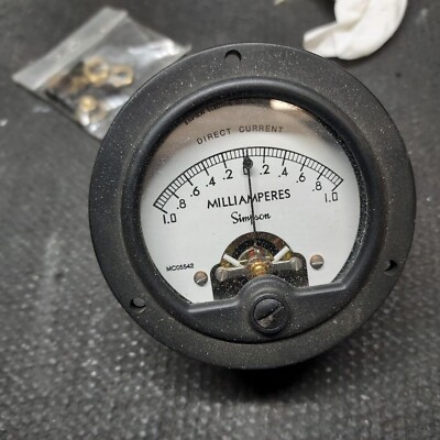Simpson 125 1-0-1 Milliamp DCMA 40709 Analog Panel Meter | eBay