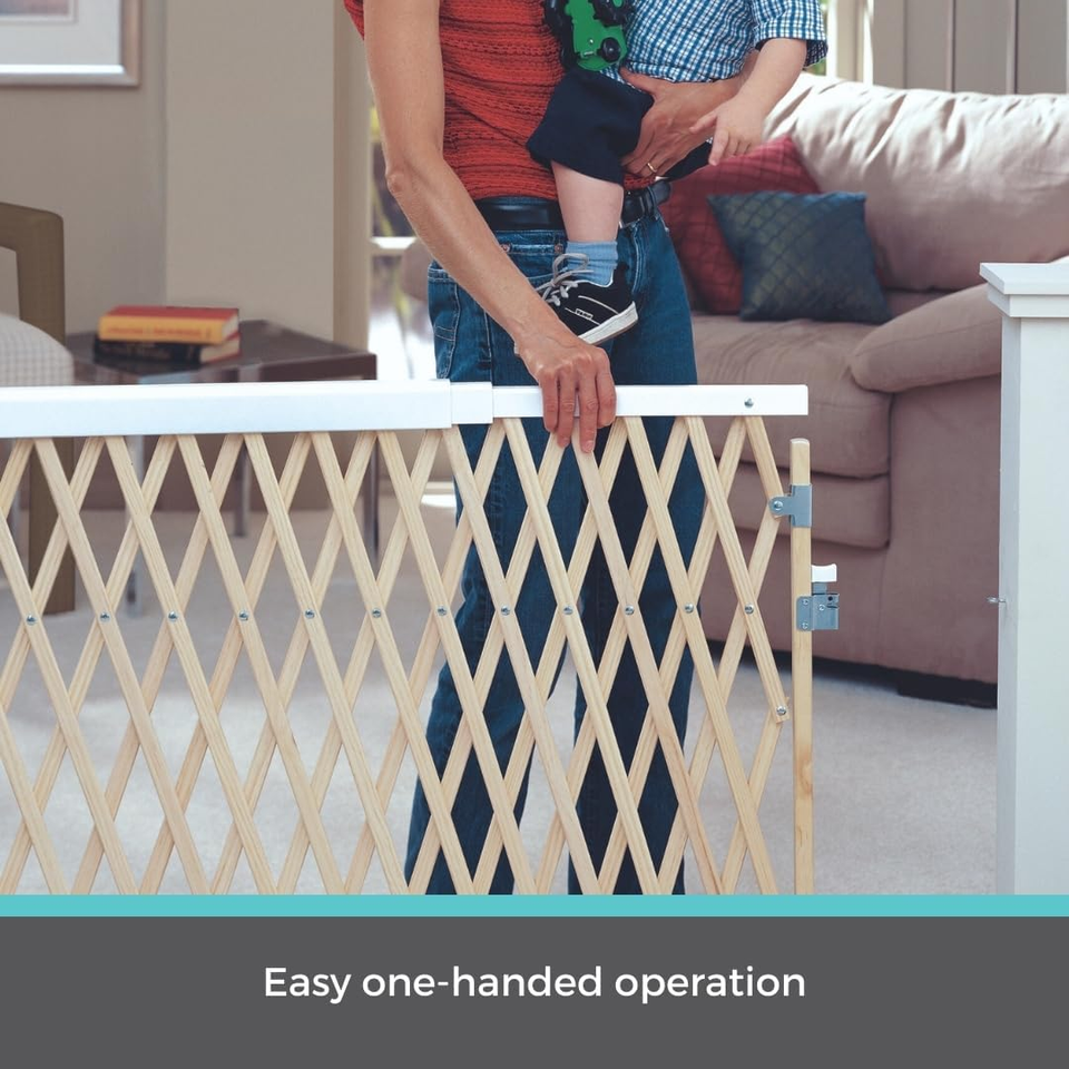 Expandable Swing Wood Gate: Extra Wide Baby Gate Fits 24" - 60" Wide ...