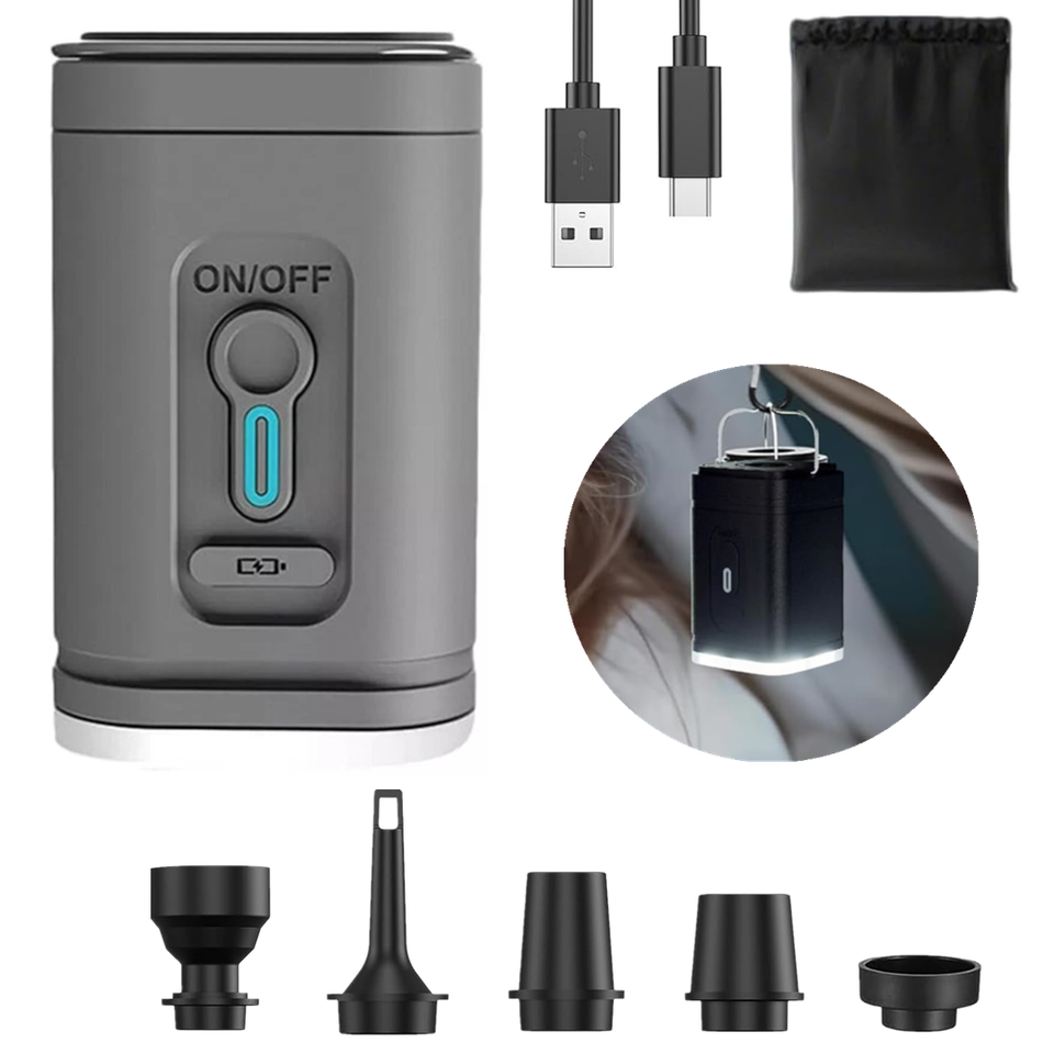 Mini Electric Air Pump USB Rechargeable Inflate Deflate Camping Bed ...