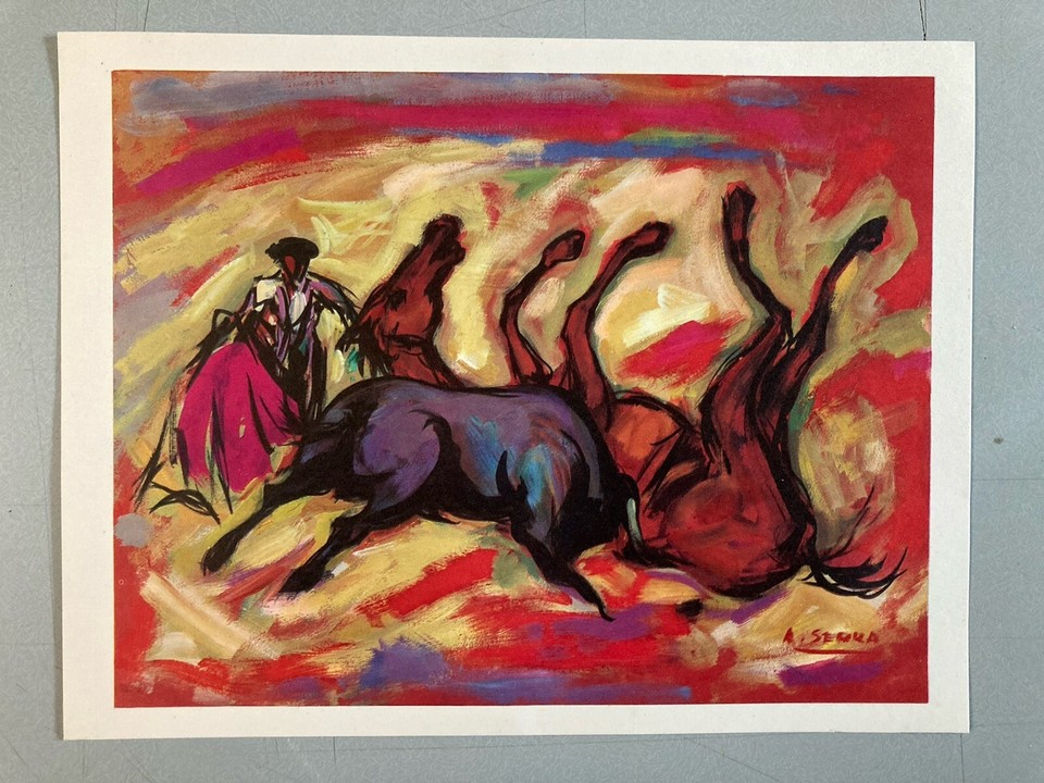 6 Photos Engraving Lithography Litho Antoine Serra Art 1980 Characters ...