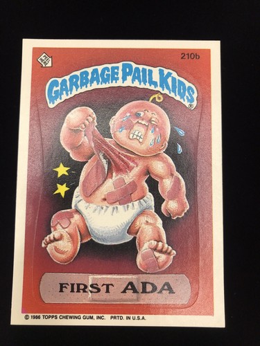 First Ada 1986 Topps Garbage Pail Kids GPK Original Series 6 #210b SEE ...