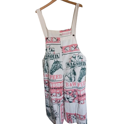Flour Sack Horse Garden Hippie Overalls Coveralls Cottage Core Boho One ...