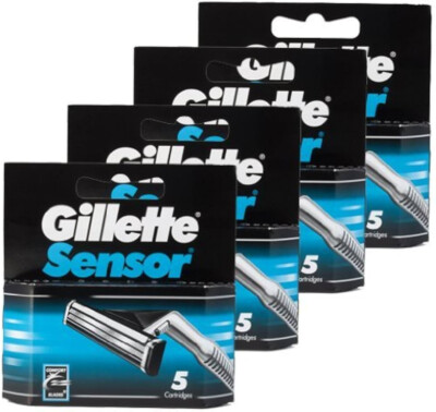 Gillette Sensor Razor refill 5 Cartridges (4 Pack) | eBay