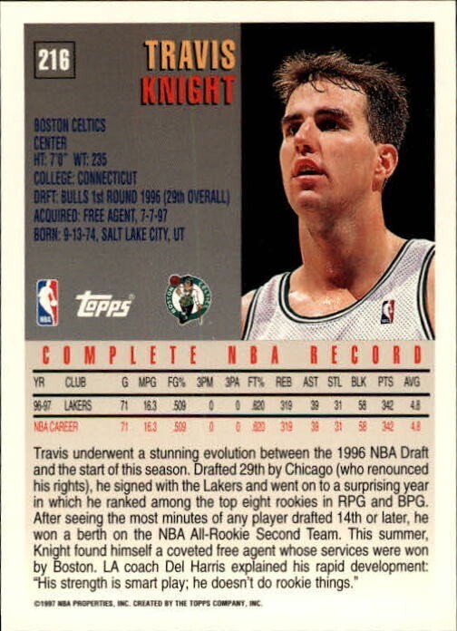 1997-98 Topps Basketball #216 Travis Knight | eBay