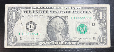 L 19800853 F - Birthday 1980 Birth Year Serial Number $1 One Dollar ...