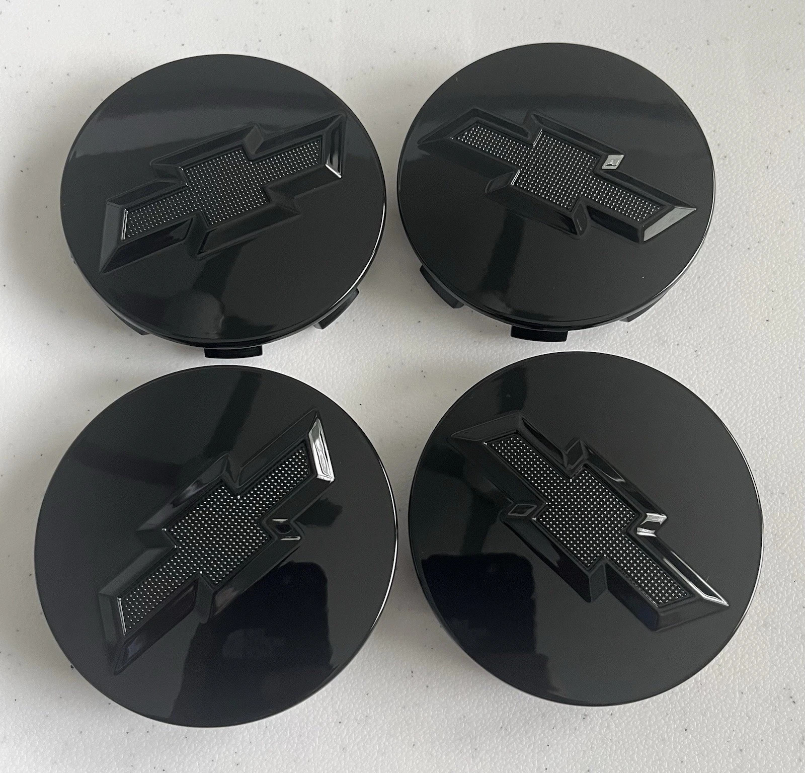4 Gloss 83mm Black Center Caps FOR Silverado Suburban Tahoe Chevy 2014 ...