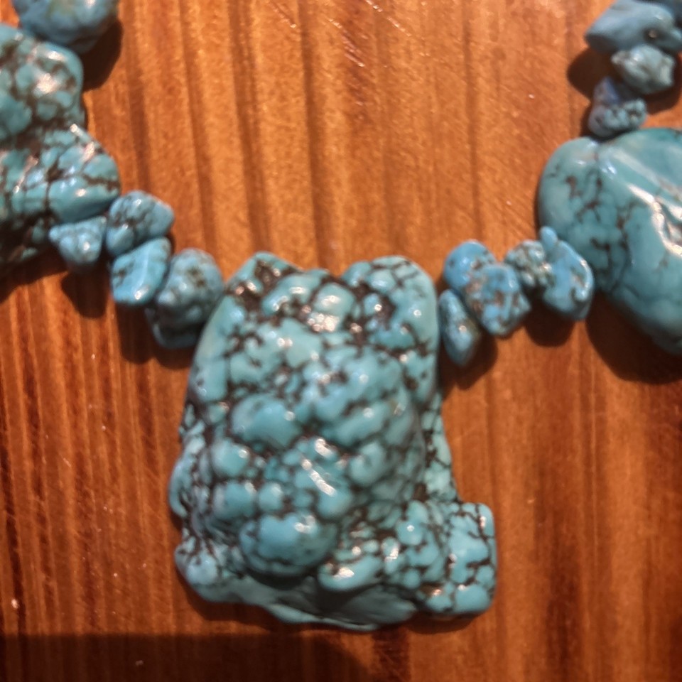 Beautiful Chunky Turquoise Howlite Statement Necklace | eBay
