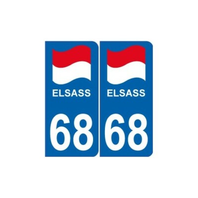 68 El Elsass Alsace drapeau logo 364 sticker autocollant plaque ...