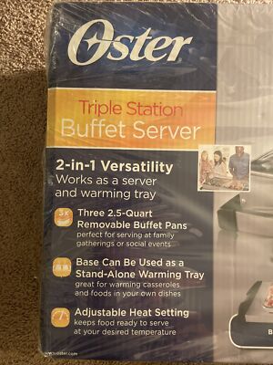 oster Triple Station Buffet Server (2.5 qt) & warming tray | eBay
