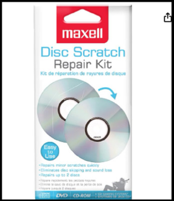 Maxell 190510 Disc Scratch Cleaner & Repair Kit for CD/DVD - Eliminates ...