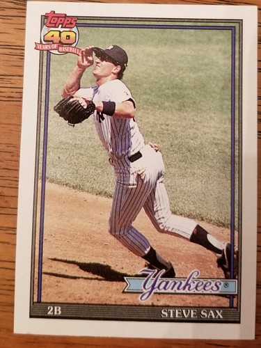Steve Sax New York Yankees 1991 Topps Baseball Card #290 Mint | eBay