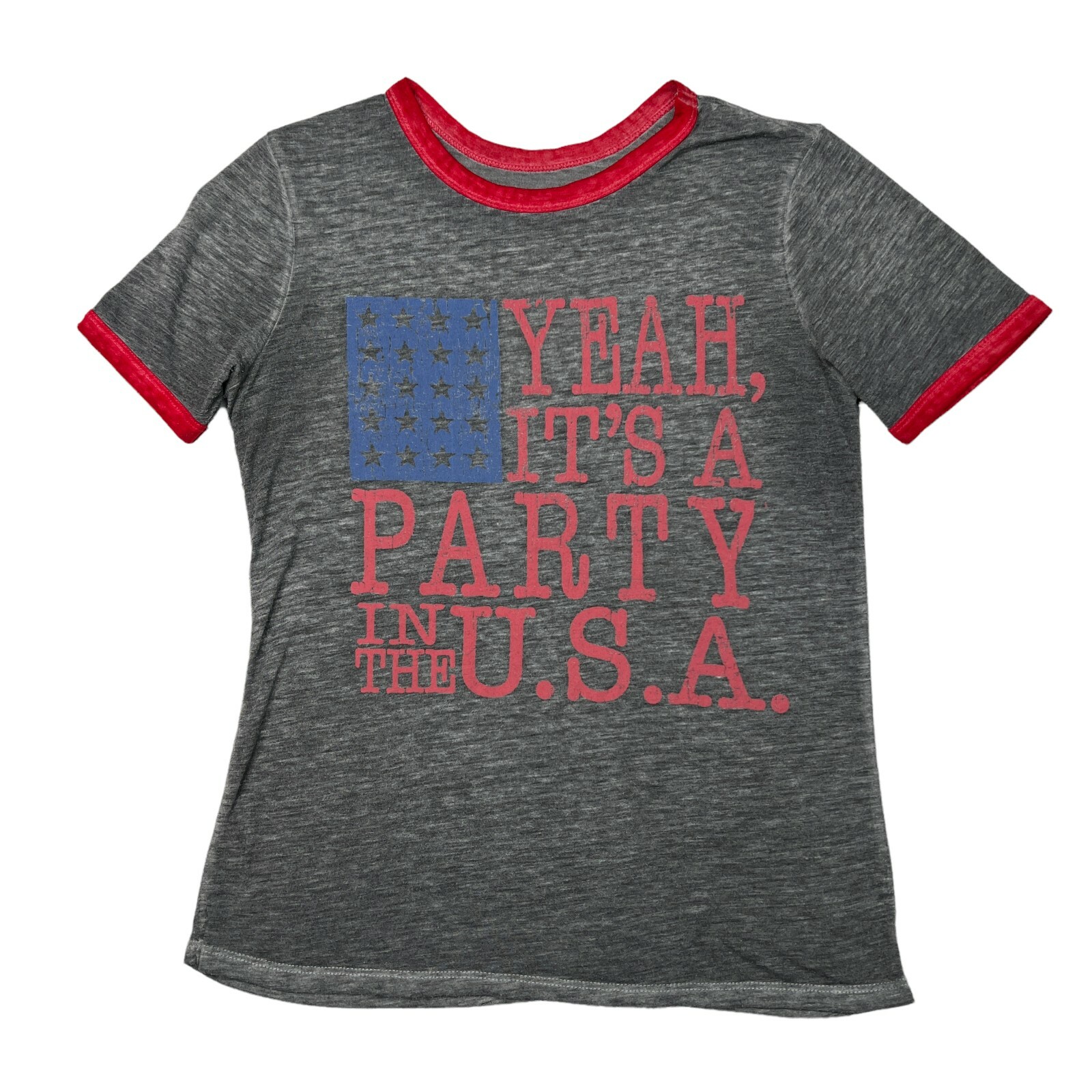 Lyric Culture Red Label Party In The USA Ringer T-Shi… - Gem